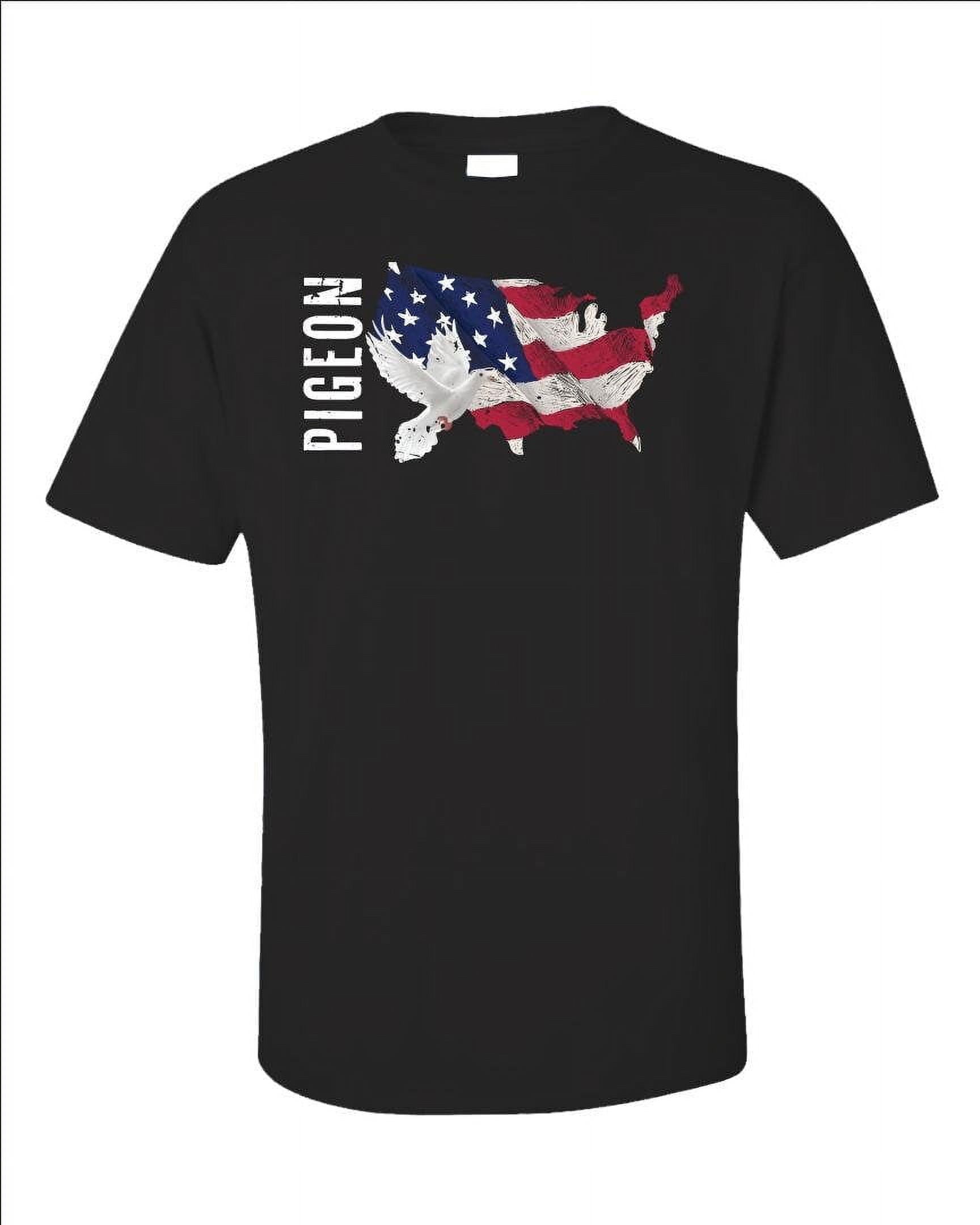 American Flag Bird T-Shirt, Patriotic Pigeon Tee for Bird Lovers ...
