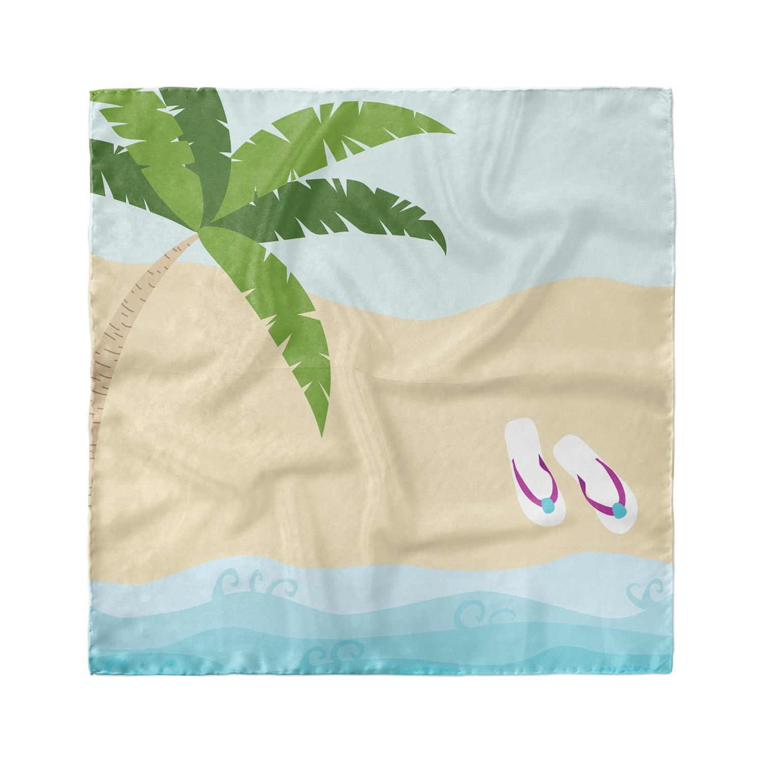 Graphic Beach Head Scarf, Flip Flops on Coast, Head Wrap, 3 Sizes, by ...