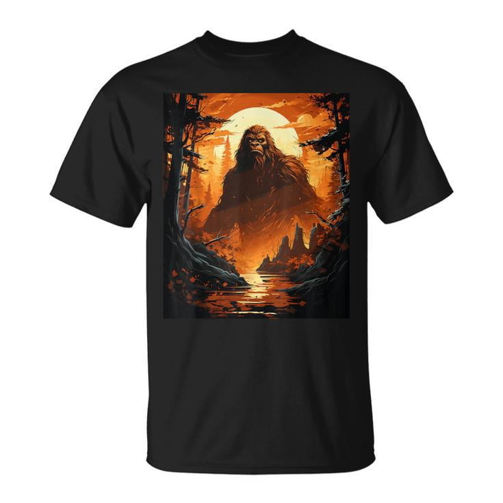 Graphic Bigfoot Sasquatch T-Shirt, Funny Cryptid Hunter Tee, Mysterious ...