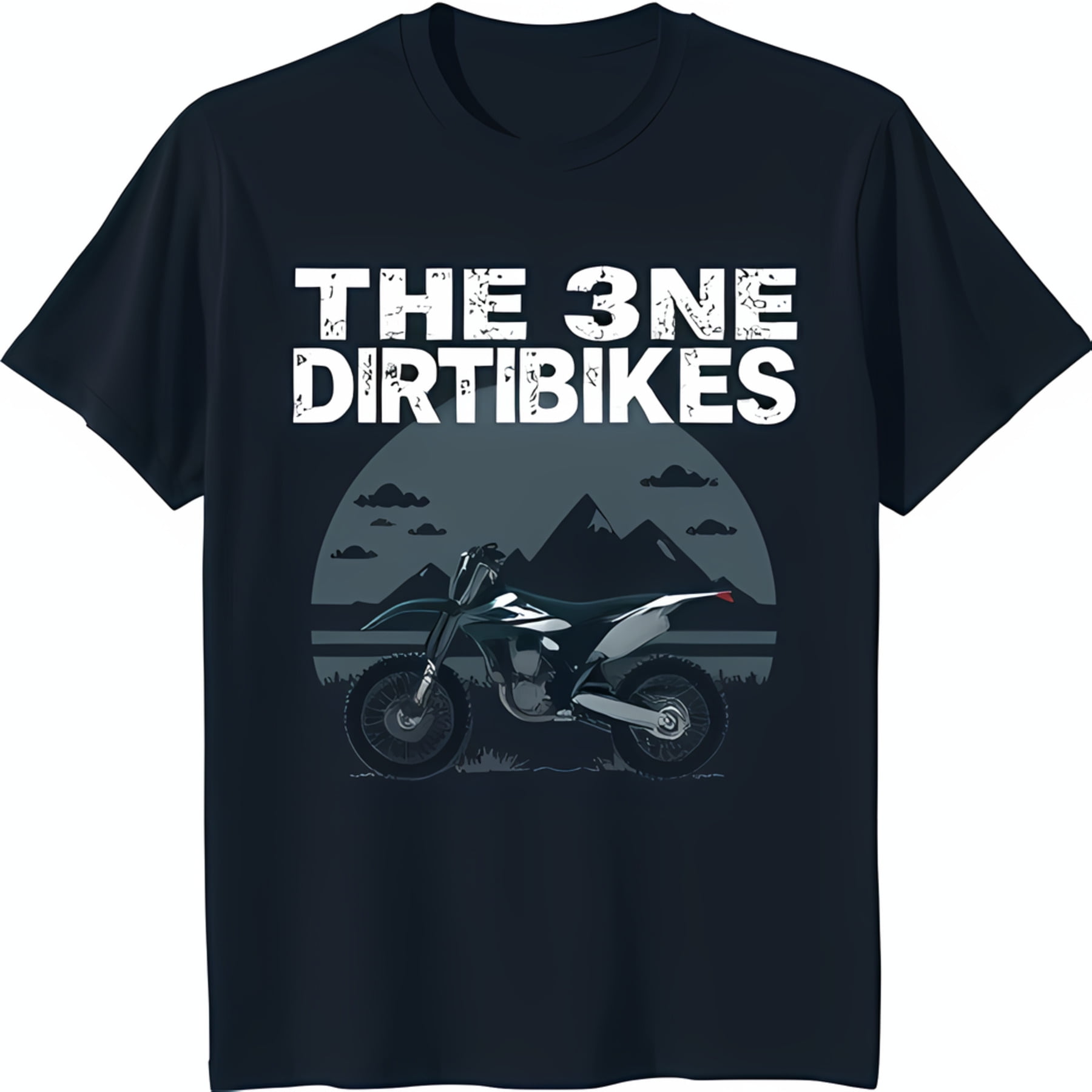 Graphic Black T-Shirt 'The 3NE Dirtbikes' with Dirt Bike Design ...