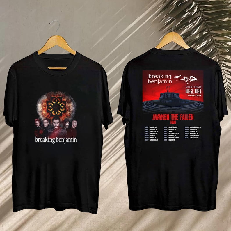 Graphic Breaking Benjamin Awaken The Fallen 2025 Tour Shirt, Breaking ...
