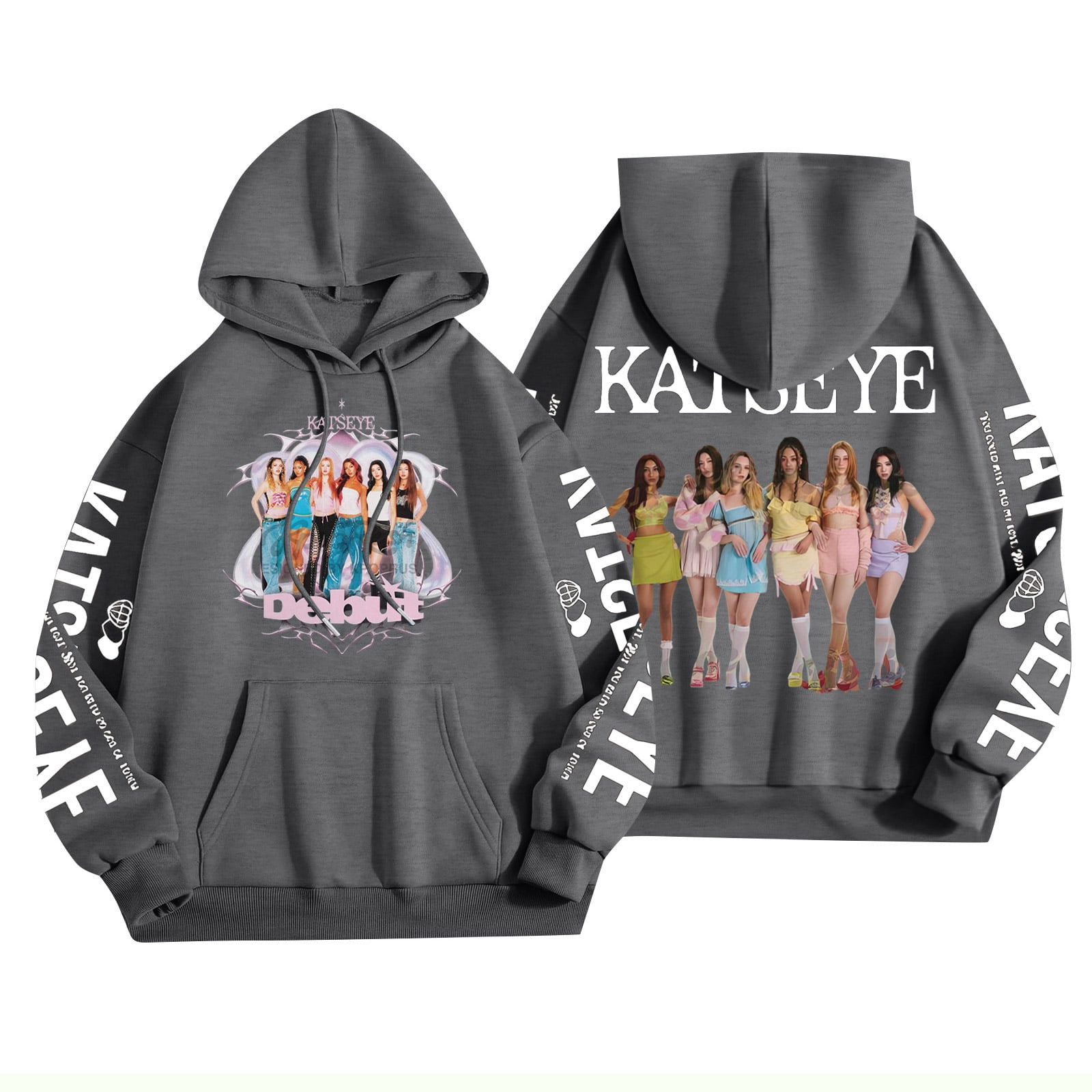 Graphic Crewneck Sweatshirts Women Women Kat-S+Eye Hoodie Music Album ...