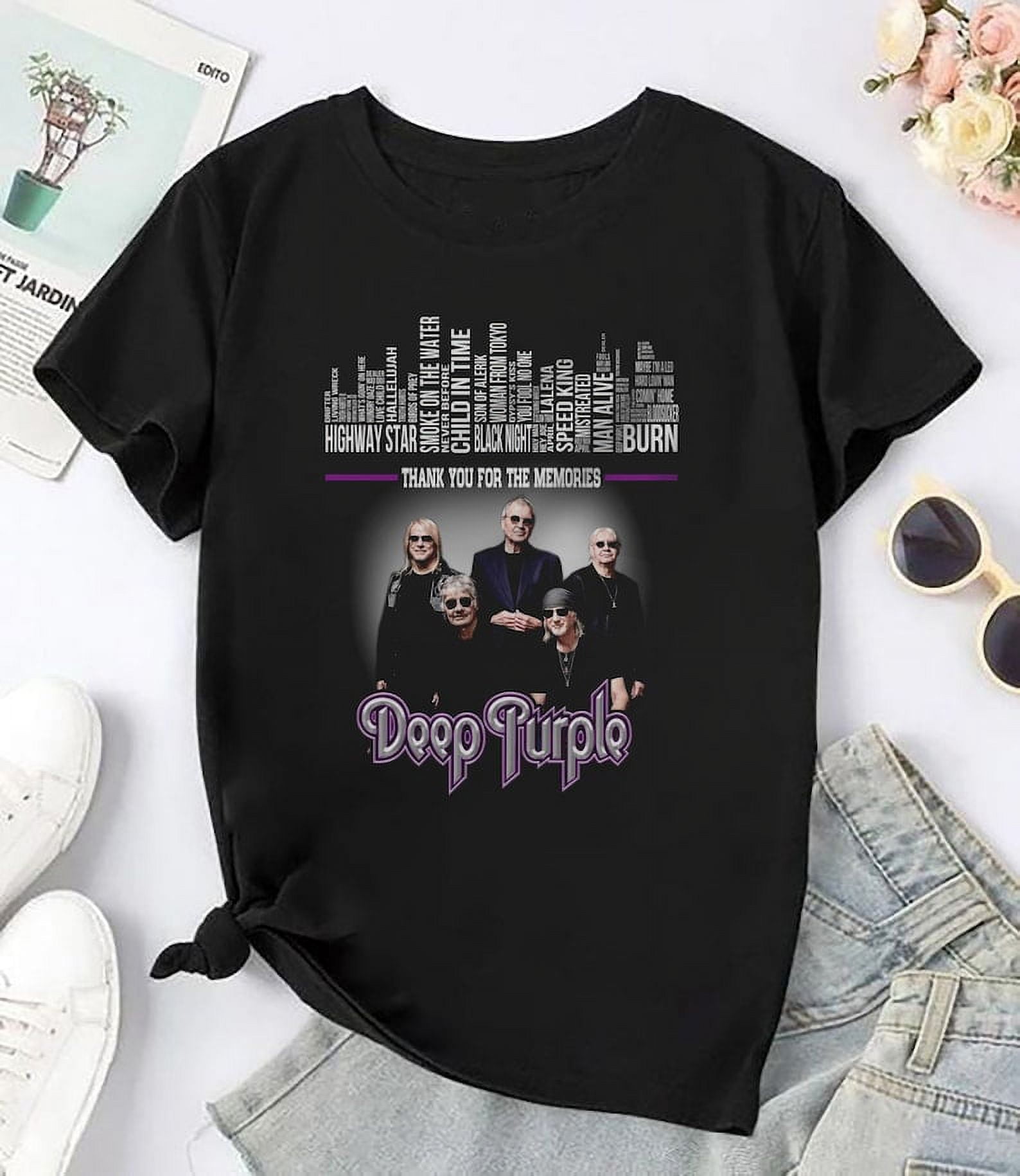 Graphic Deep Purple Band Songs T-Shirt, Deep Purple 90s Vintage Tee ...
