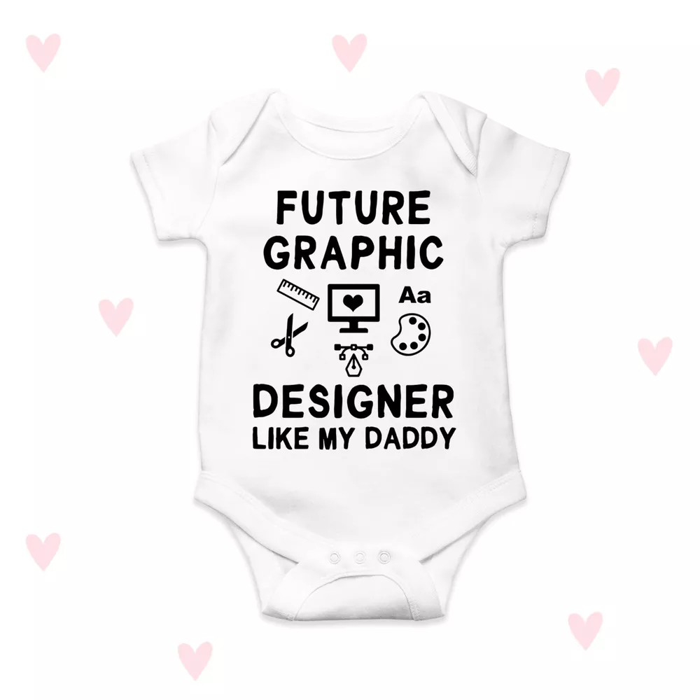 Graphic Designer Baby Grow Mini Me Daddy Funny Baby Shower Gifts Boys ...