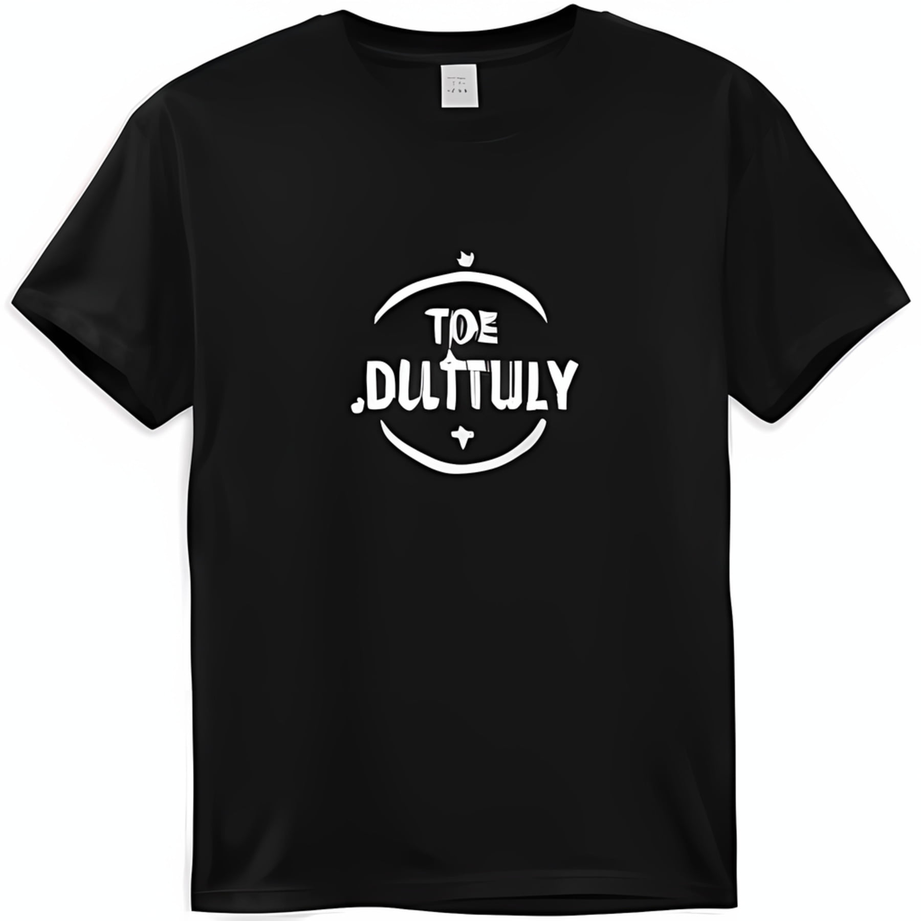 Graphic Designer Brand Identity Black T-Shirt with 'TOE DUT' Typography ...