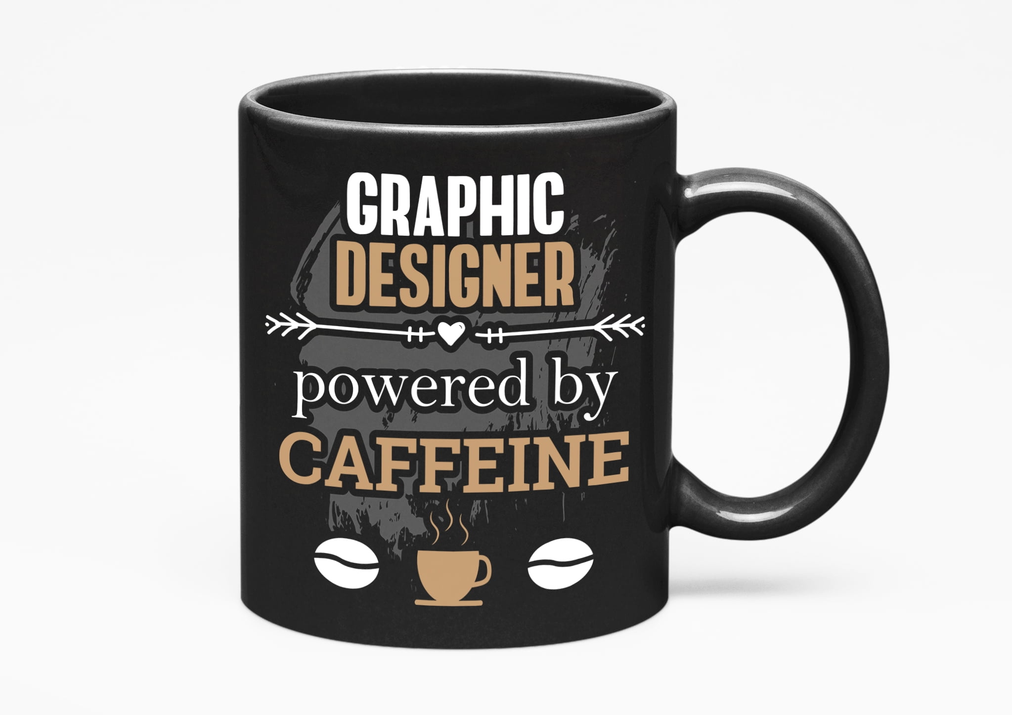 Graphic Designer. Powered By Caffeine. Funny Graphic Design, Black 11oz ...
