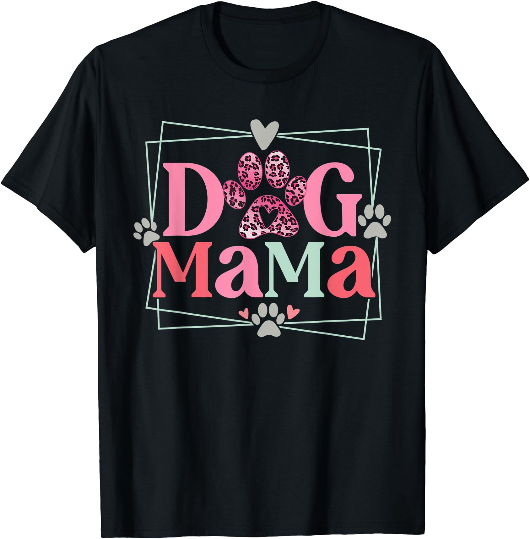 Graphic Dog Mama Paw Print T-Shirt for Women, Cat Mom Furmama Mother's ...