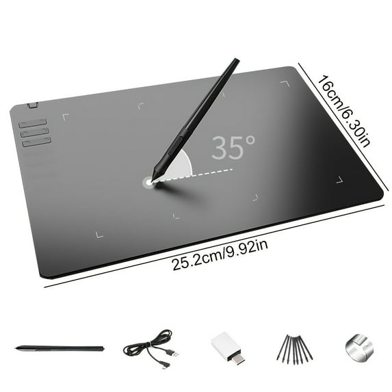 Graphic Drawing Tablet, Active Area 6.69 x 4.21 inch, Battery-Free ...