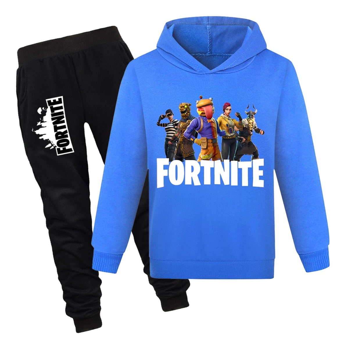 Graphic Fortnite Hoodie and Jogger Pants Set Black Long Sleeve Kids ...