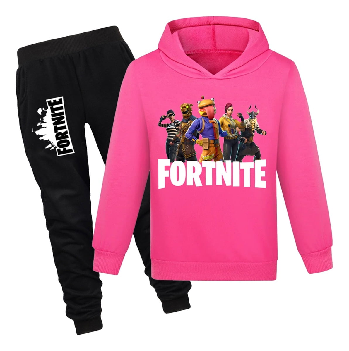 Graphic Fortnite Hoodie and Jogger Pants Set Black Long Sleeve Kids ...