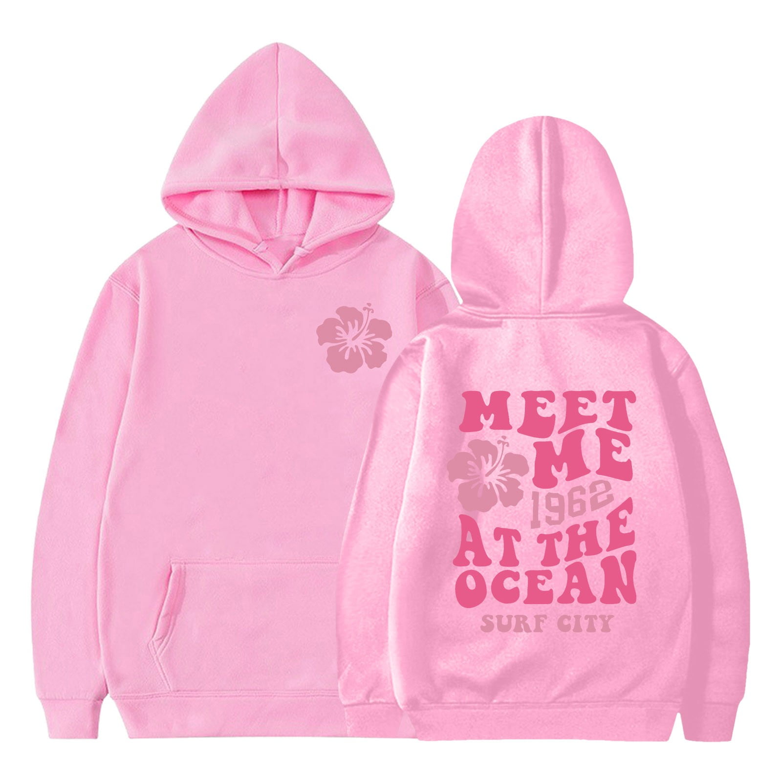 Graphic Hoodies for Girls Pink Pom Puff Hoodie Long Sleeve Warm ...