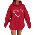 Graphic Hoodies for Women Cute Heart Sweatshirts Trendy Love Print Long ...
