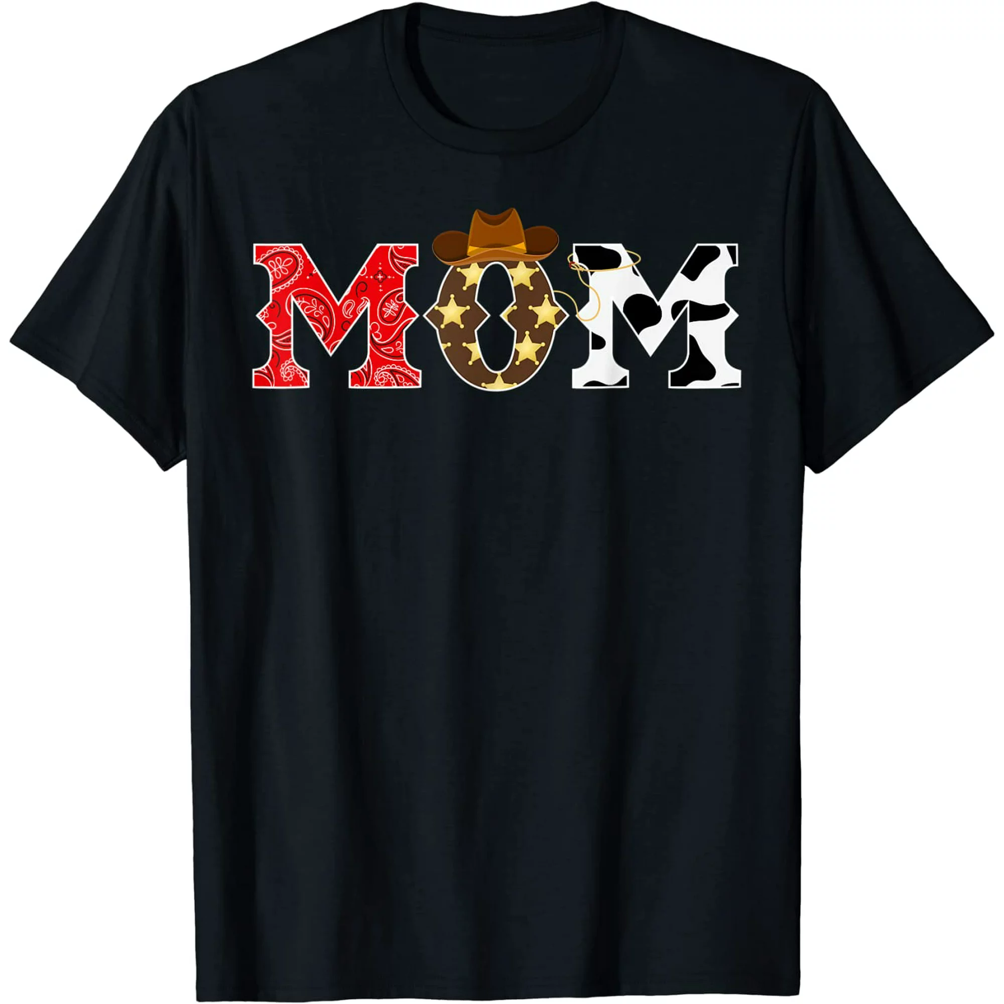 Graphic & Letter Print T-shirt Cowboy Mom Western Rodeo Theme Kids ...