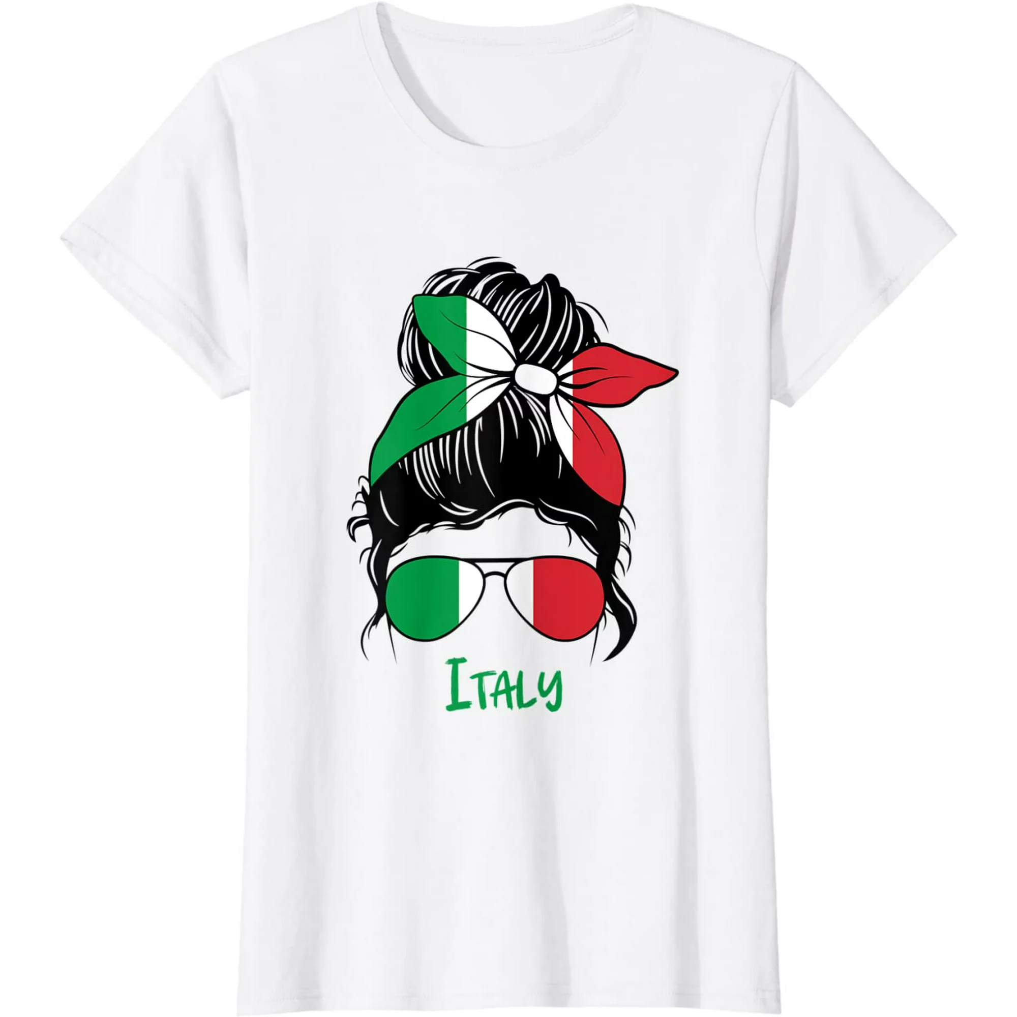 Graphic & Letter Print T-shirt Italian Girl Italy Girl Italia Woman Flag T-Shirt Gift - Walmart.com