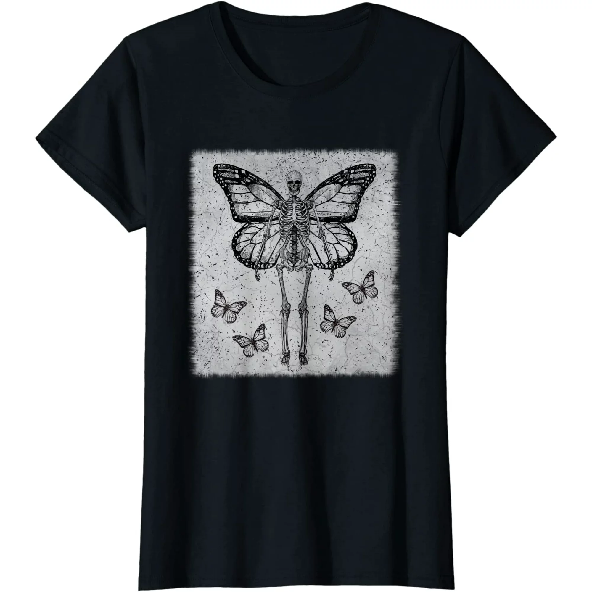 Graphic & Letter Print T-shirt Women s T-Shirt Skeleton Fairy Grunge ...