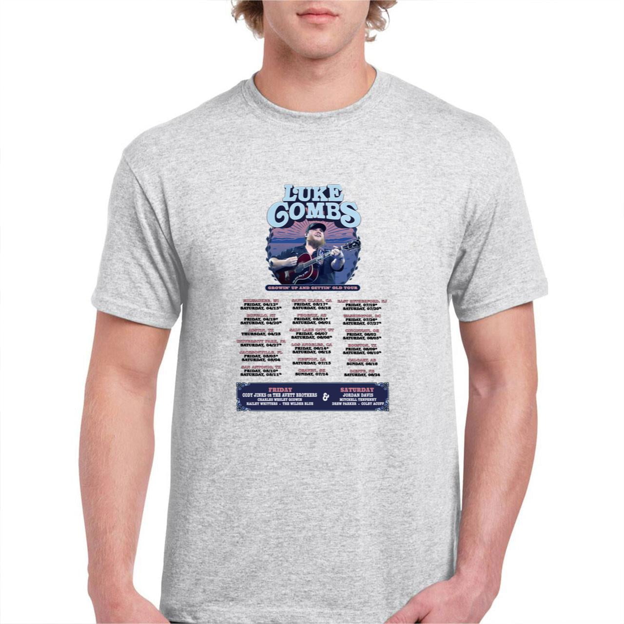 Graphic Luke Combs Shirt, Luke Combs 2024 Tour Growing Up and Getting ...