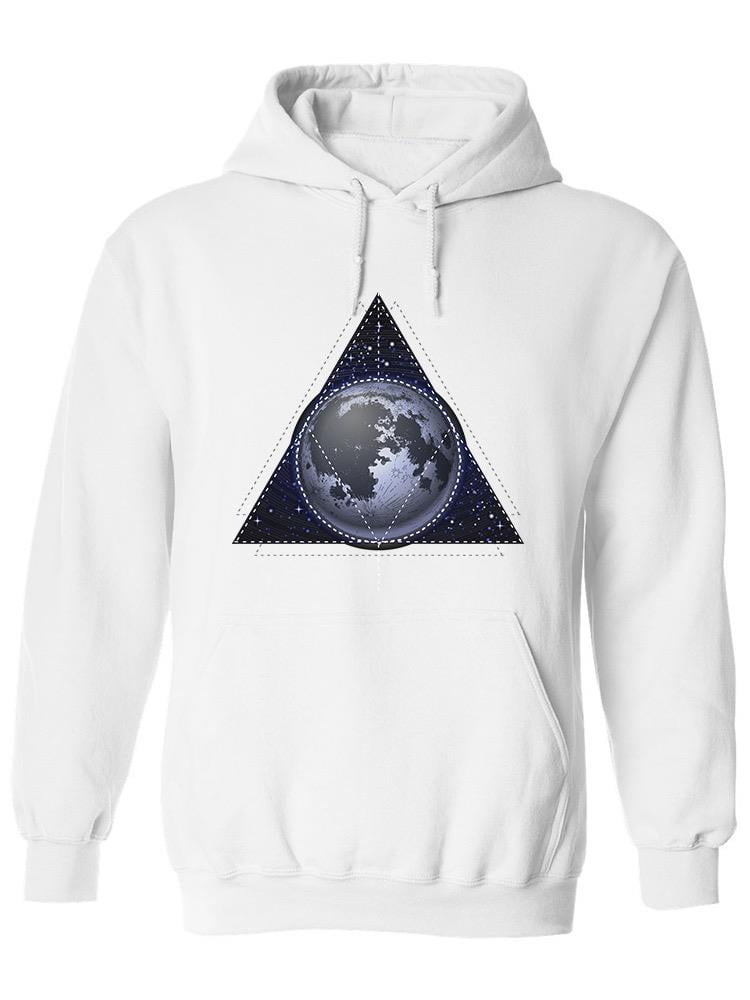 Graphic Moon Inside A Triangle Hoodie Men -Image by Shutterstock, Male ...