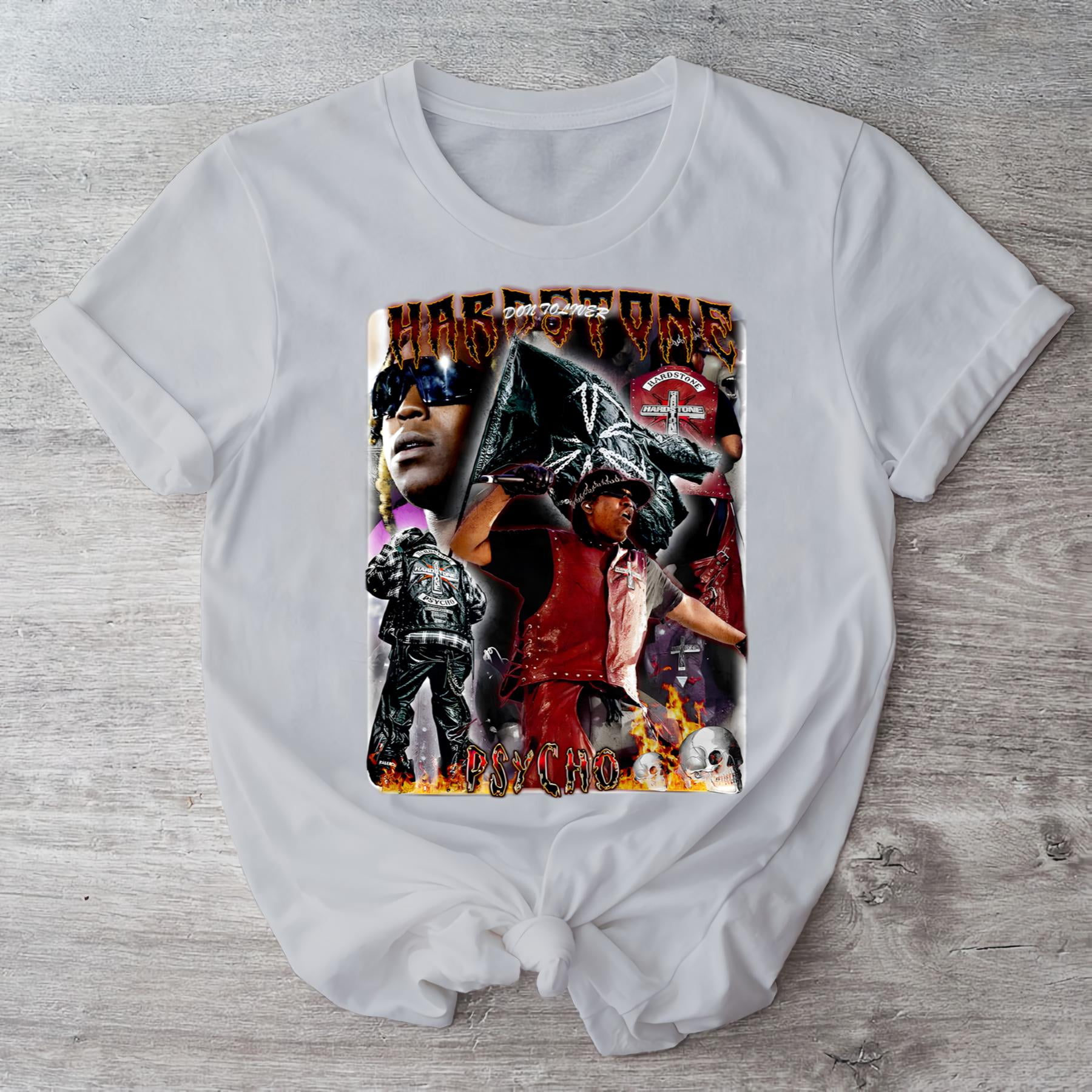 Graphic Music Artist T-Shirt, Retro Hardstone Psycho Design Tee ...