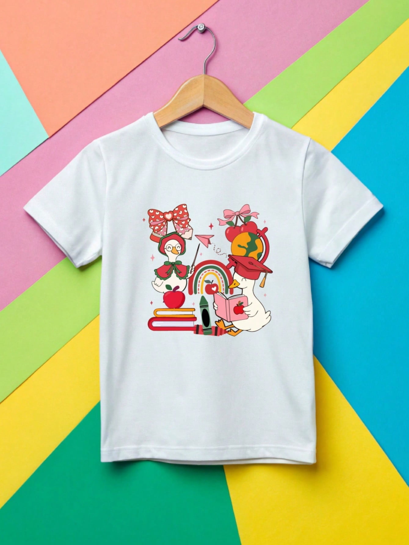 Graphic Print School T-Shirt For Kids, Back To School Goose Shirt ...