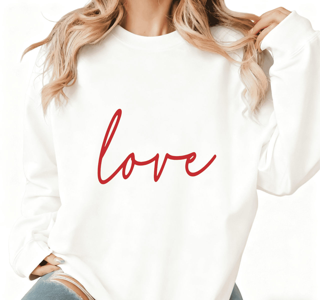 Graphic Print Sweatshirt Valentine's Day Black S-3XL Unique Pattern ...