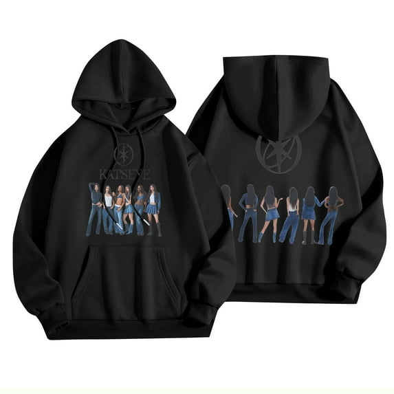 Graphic Printed Loose Fall Winter Drawstring Fans Pullover Women's ...