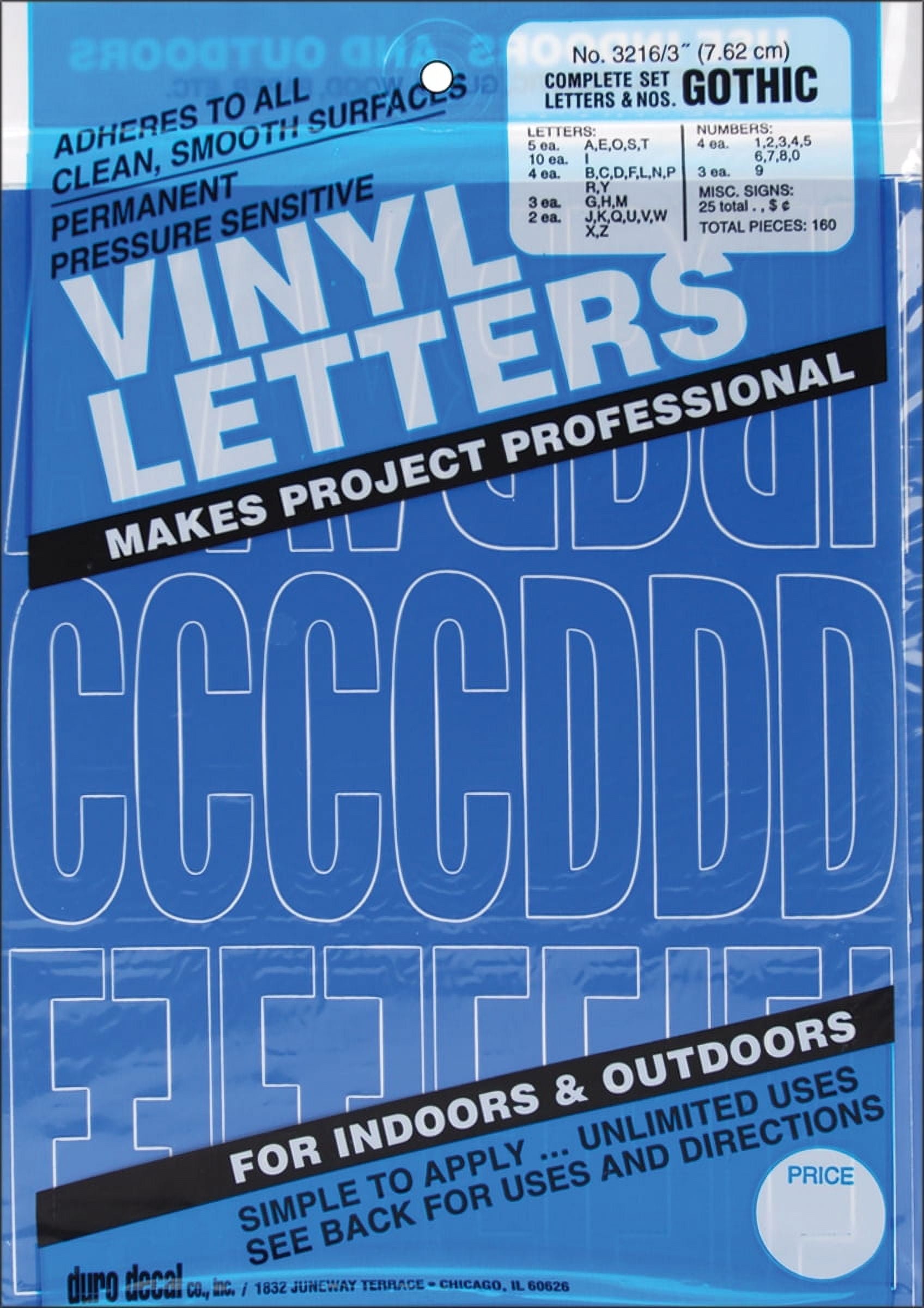 Graphic Products Permanent Adhesive Vinyl Letters and Numbers, Blue ...
