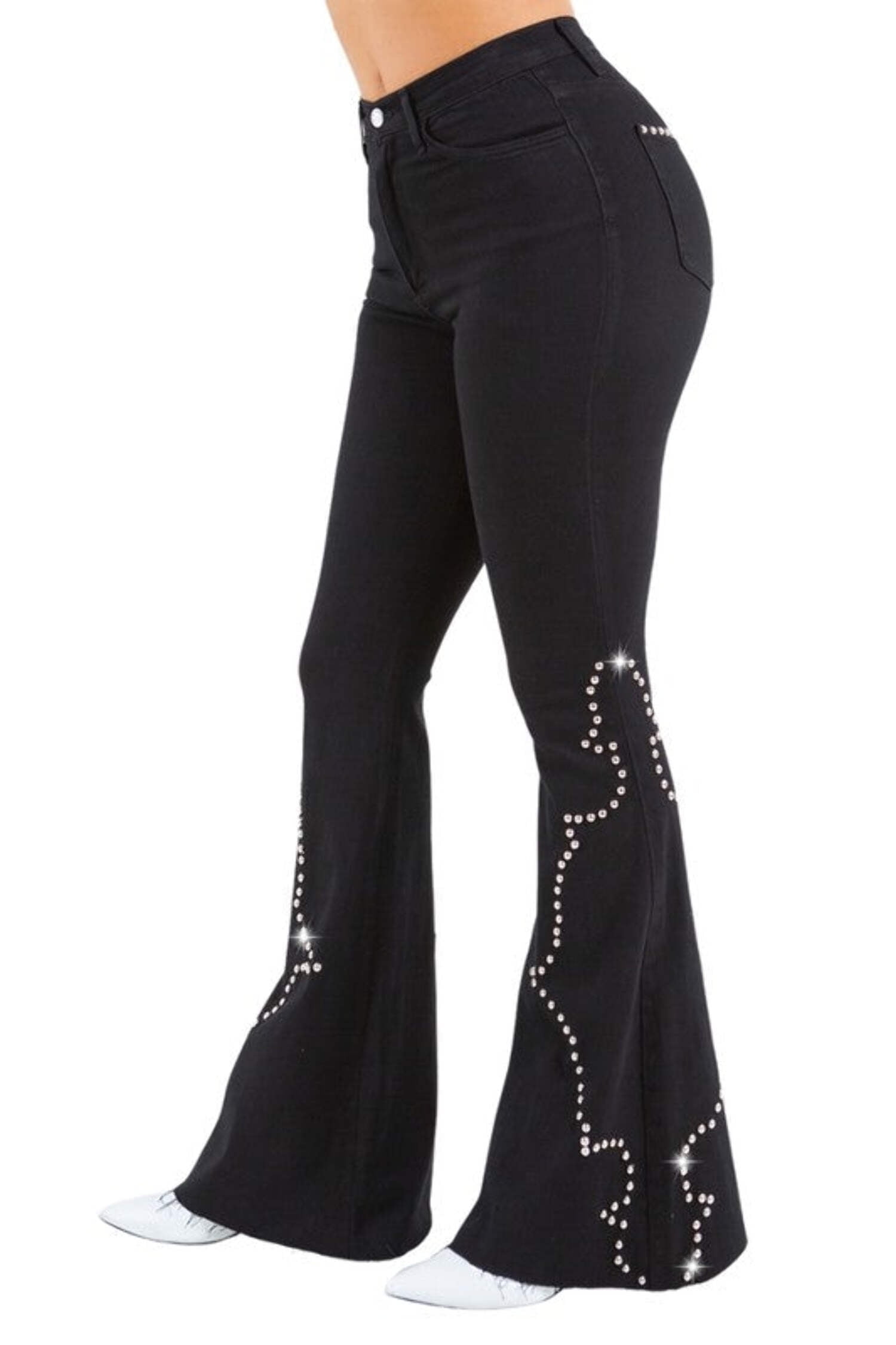 Santa Fe Bell Bottom Jean in Black - Walmart.com