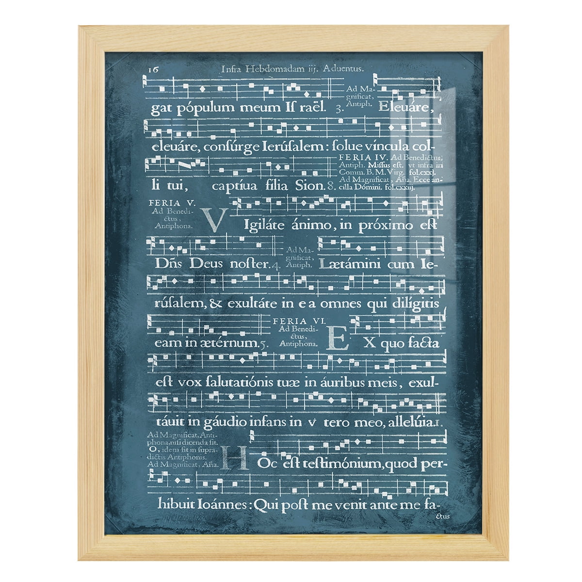 Graphic Songbook I - Framed Print w/glass - Natural Wood - Walmart.com