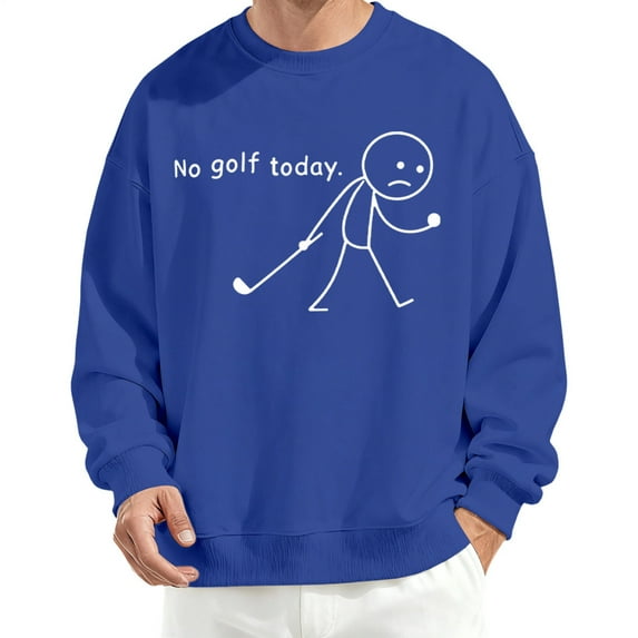 Graphic Sweatshirts for Men Crew Neck Funny Sad Figure Golfer Pullover ...
