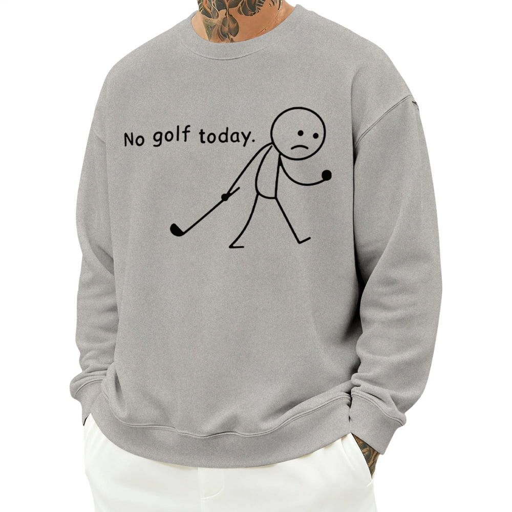 Graphic Sweatshirts for Men Crew Neck Funny Sad Figure Golfer Pullover ...