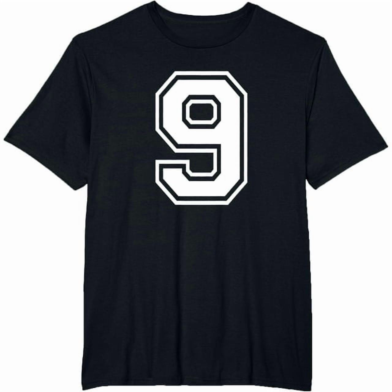 Graphic T-Shirt Team Player Number 9 Print Birthday Gift for Sports ...