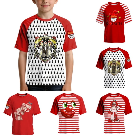 Graphic T Shirts for Boys Clown Print Tee Comfortable Casual Short ...