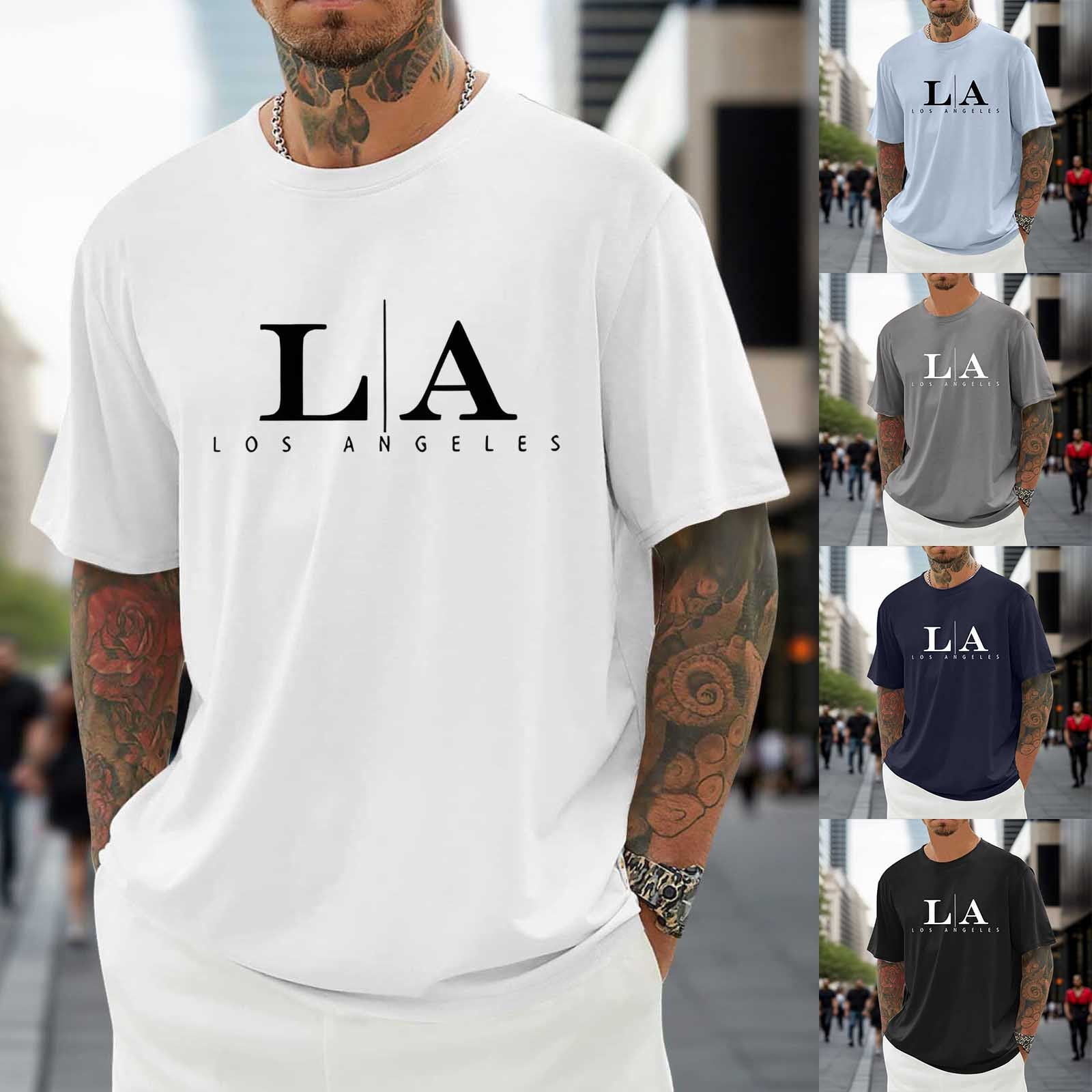 Graphic T Shirts for Men Classic Slim Fit Crewneck Streetwear Tees Cool ...