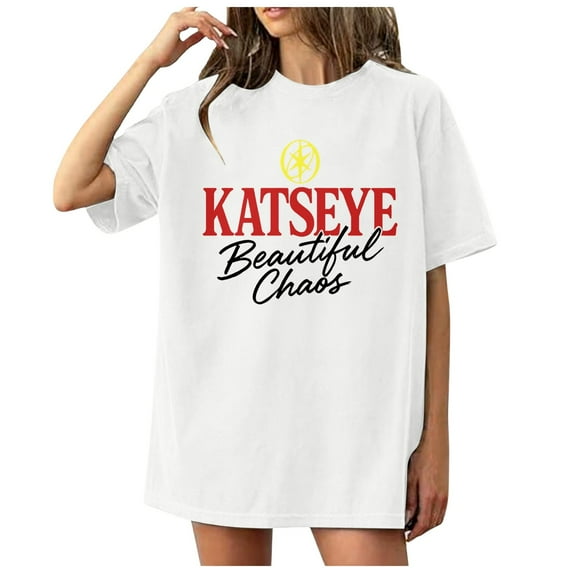 Graphic Tees Women Casual Short Sleeve Round Neck with Letter Print ...