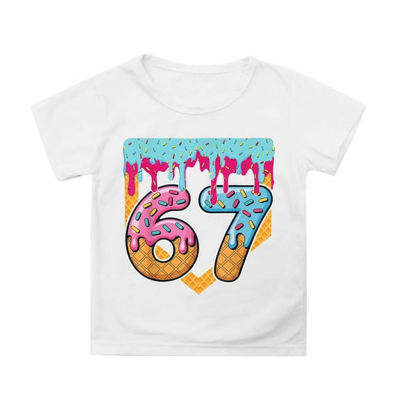 Graphic Tees for Boys Ice Cream Print Short Sleeve Casual Summer Soft ...