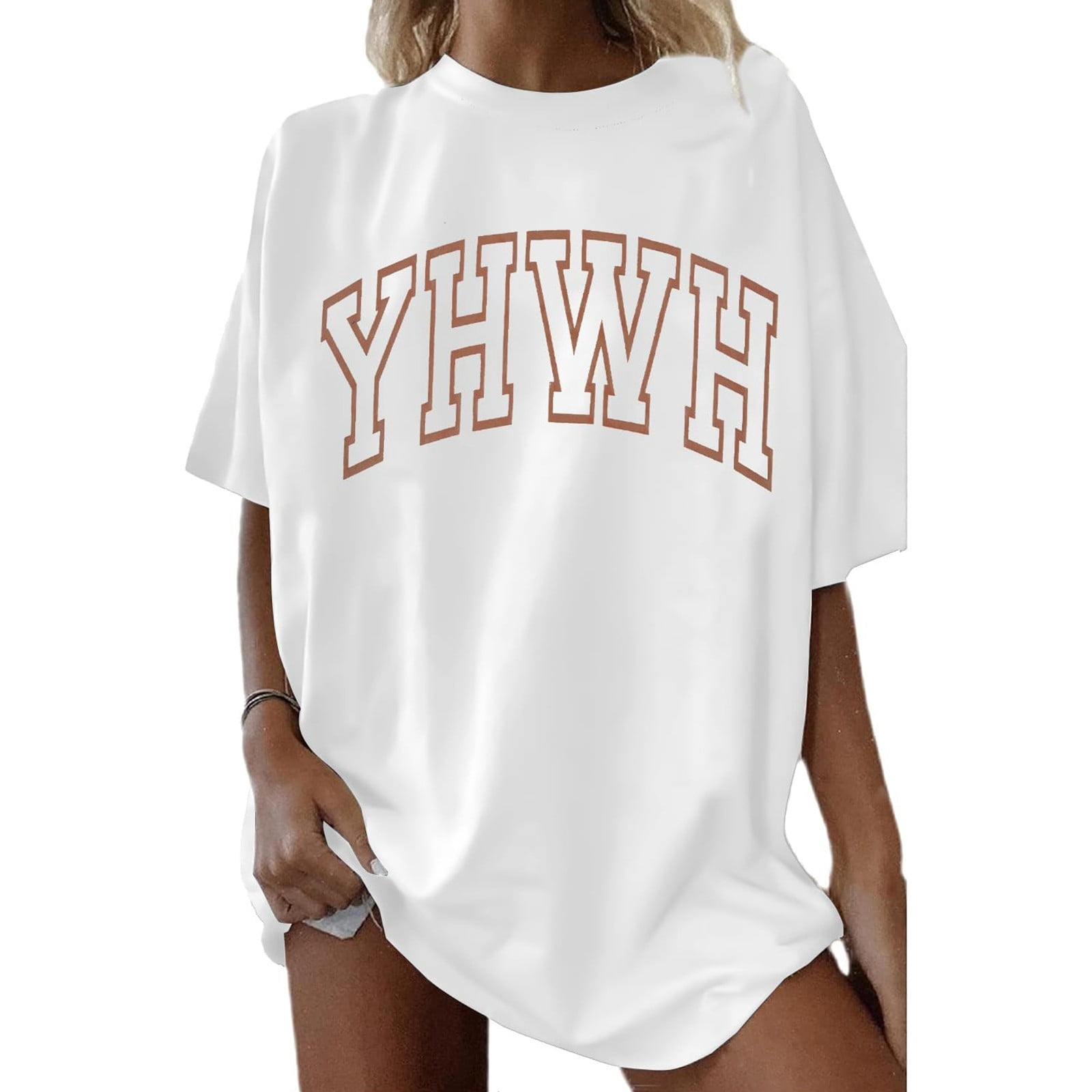 Graphic Tees for Women T-Shirts Plus Size Casual Loose Letter Print Tee ...