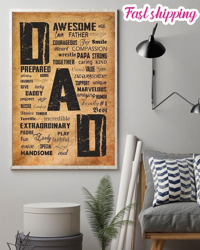 Graphic Text Father's Day Dad Amazing Best Top One Poster Wall Art ...
