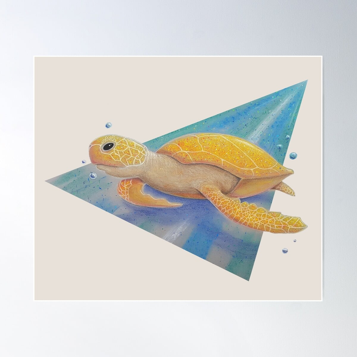 Graphic Triangle Sea Turtle - Pastels Poster Wall Art, Modern Wall ...