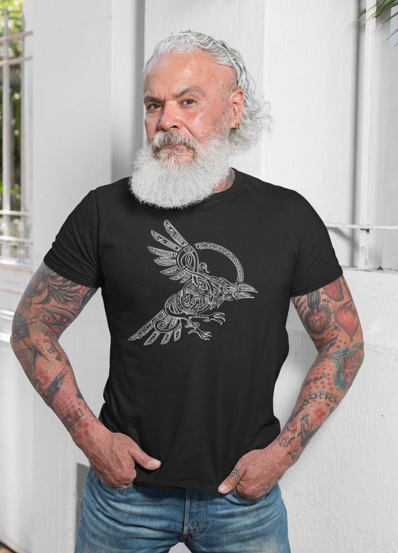 Graphic Viking Crow Odin Raven Norse Vikings Valhalla Mythology Gift ...