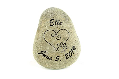 GraphicRocks Sandblast Engraved River Stone Pet Memorial Headstone ...