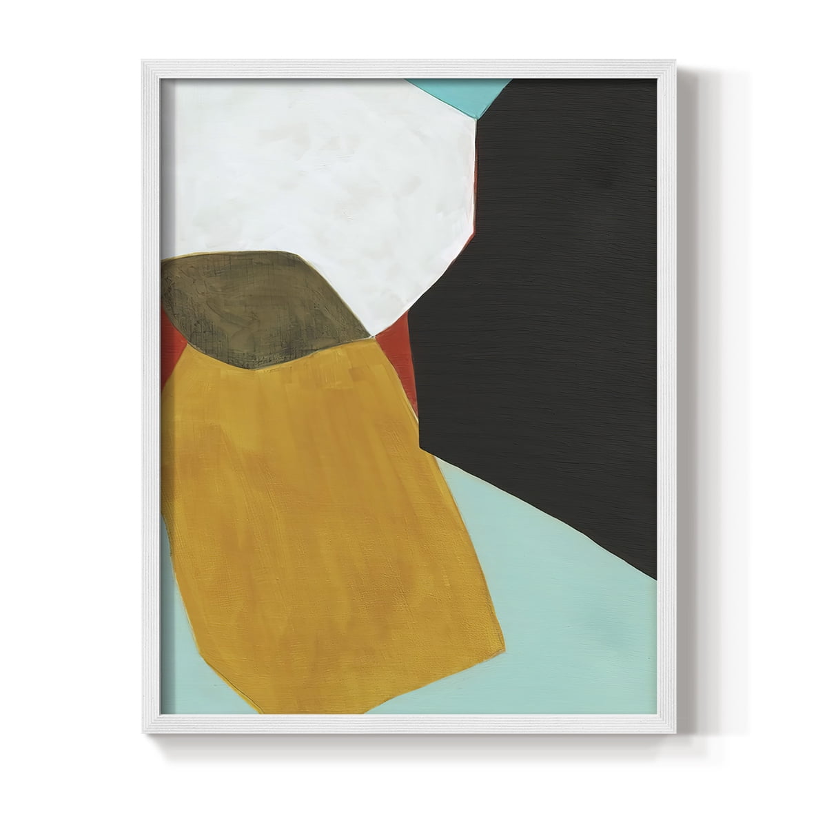 Graphica I Framed Print in White Solid Wood Framed Print No Nail ...
