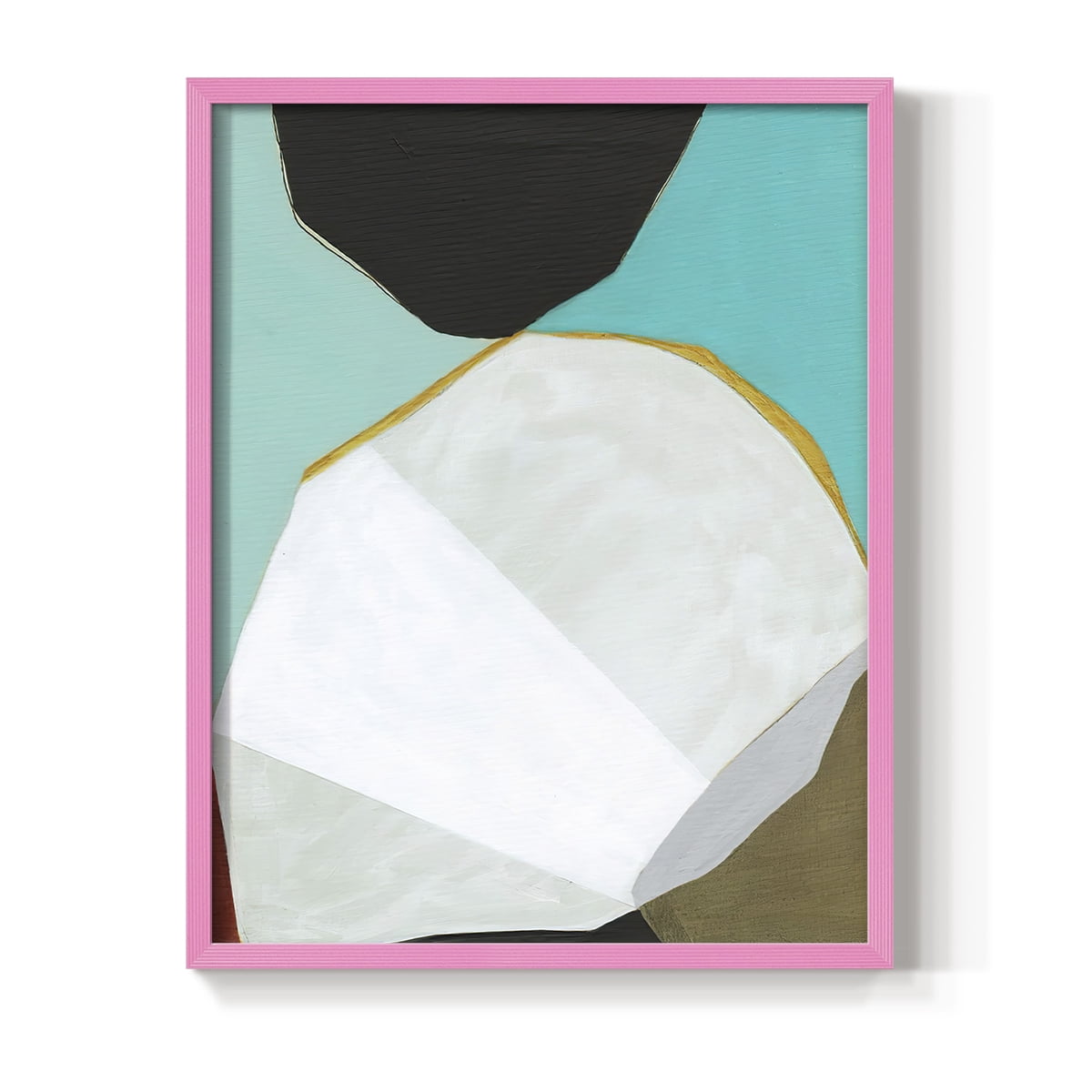Graphica II Framed Print in Pink Solid Wood Framed Print No Nail ...