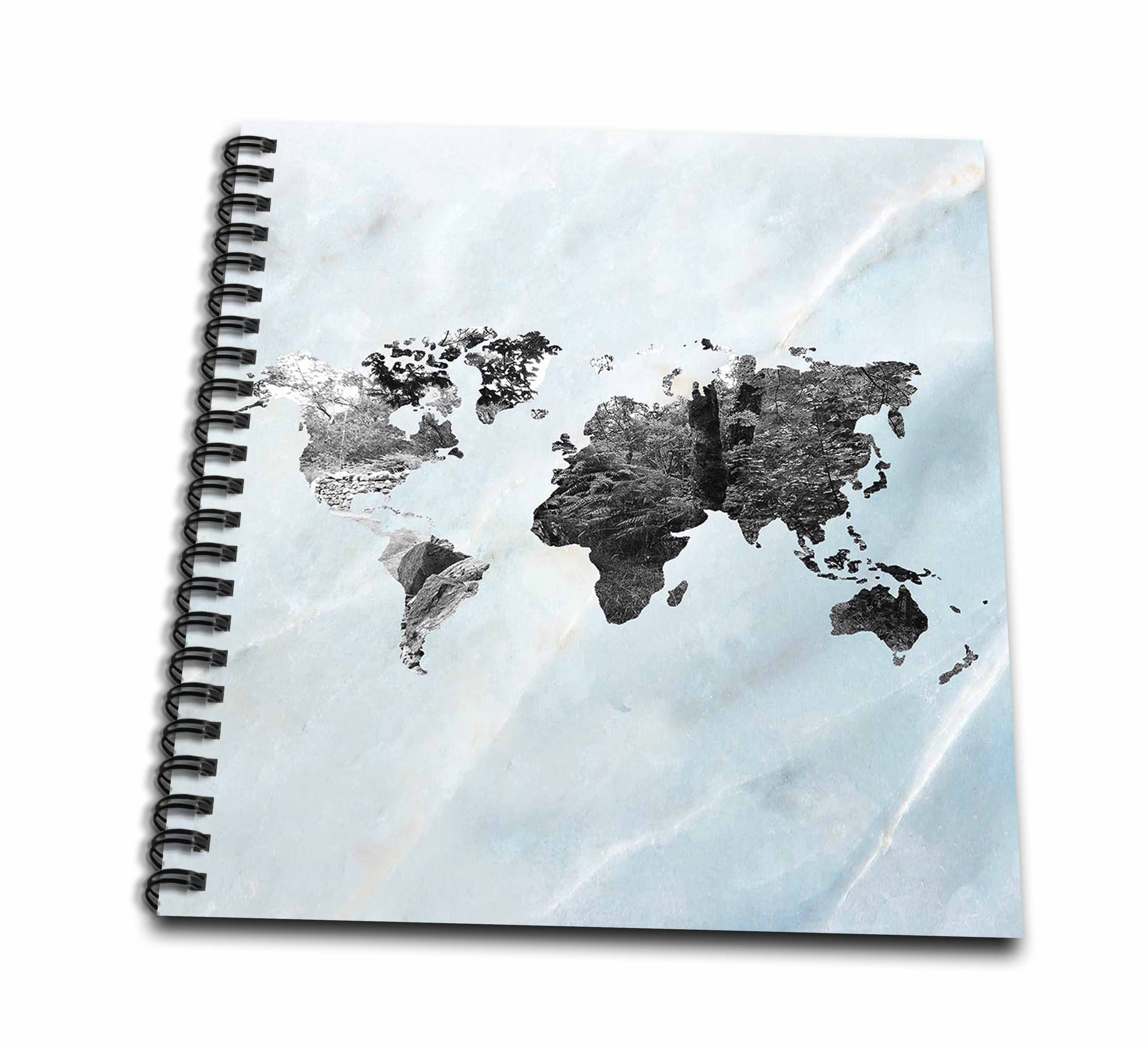 3dRose, Graphical map of the World, The world is full of water, Drawing ...