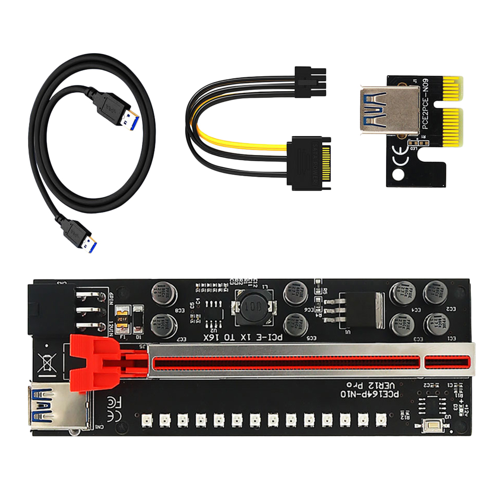 Graphics Adapter Card Pcie Extension Cable Mining GPU Riser Cords Hard ...