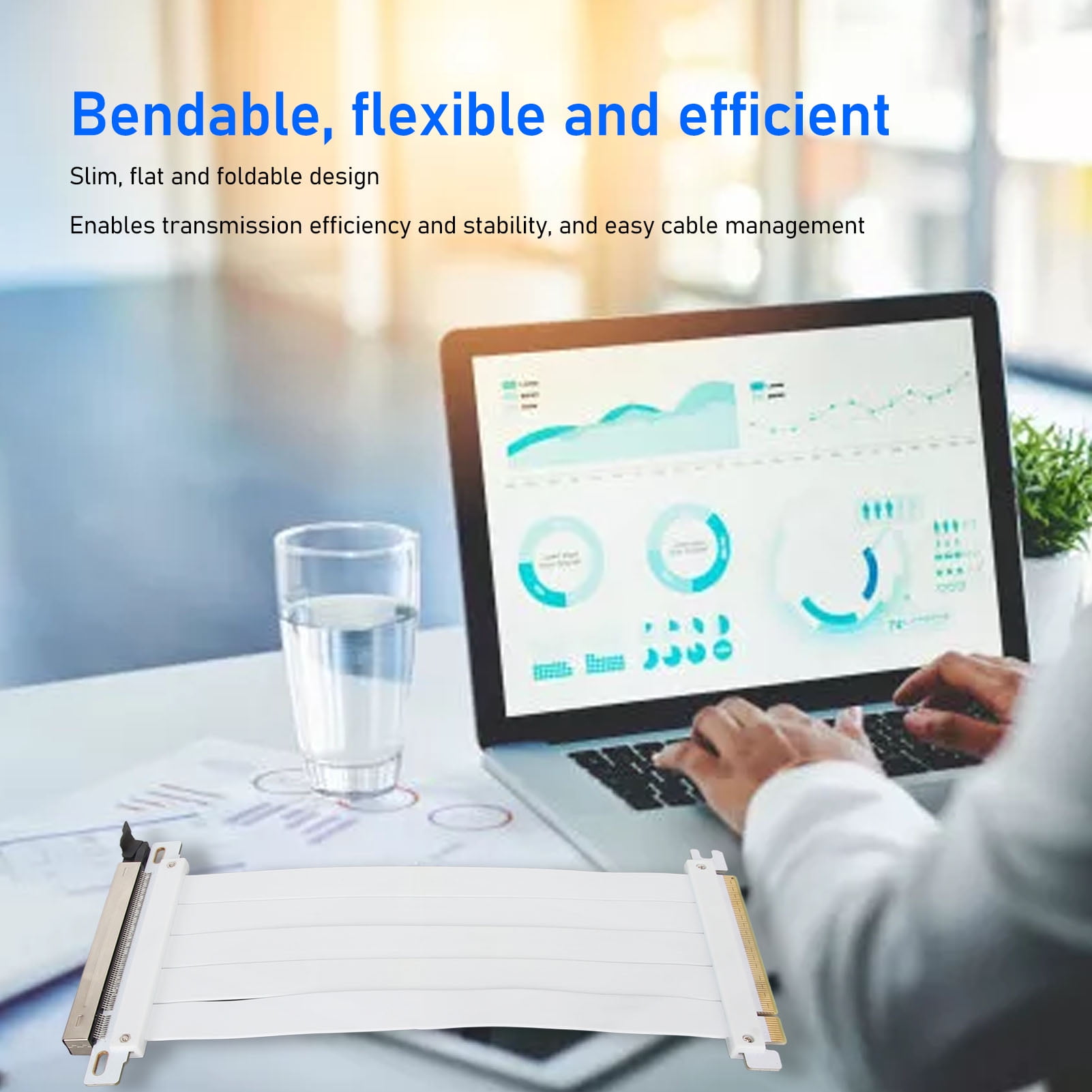 Graphics Card Extension Cable, PCIE 4.0 X16, Plug Play, Backward ...