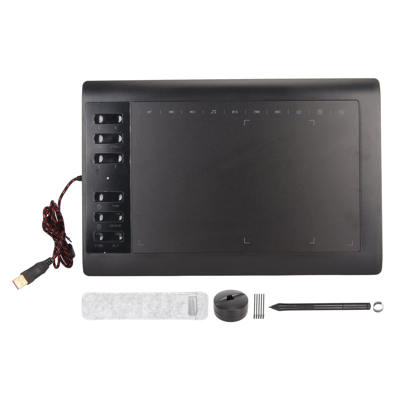 Graphics Drawing Tablet 8192 Levels Pressure 233PPS 5080LPI Shortcut ...