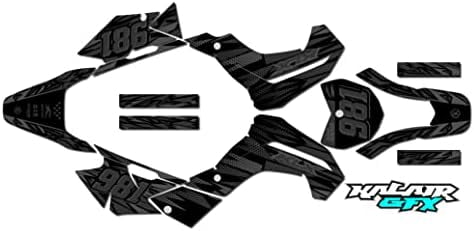 Graphics Kit for Kawasaki KLX140R (2019-2024) Twitch Series Gray 16 Mil ...