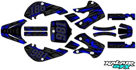 Graphics Kit for Kawasaki KX65 (1999-2024) Twitch Series Blue 21 Mil ...
