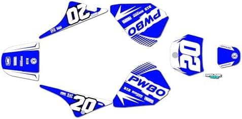 Graphics Kit for Yamaha PW80 (1990-2008) Spear Series Blue White 9 Mil ...