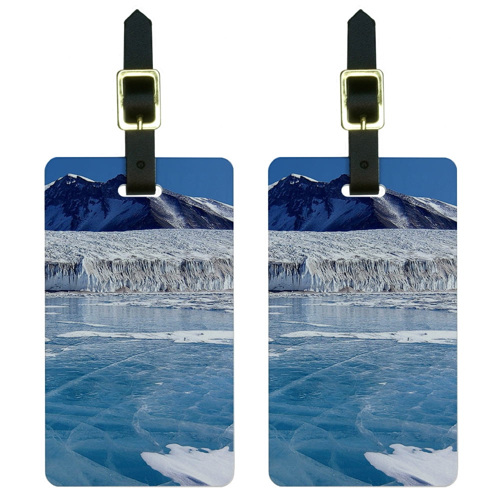 Graphics and More Antarctica South Pole Ice Flows Luggage Tag Set ...